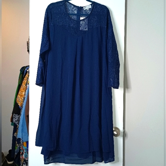 Fly Curvy | Dresses | Fly Curvy Blue Beaded Dress | Poshmark